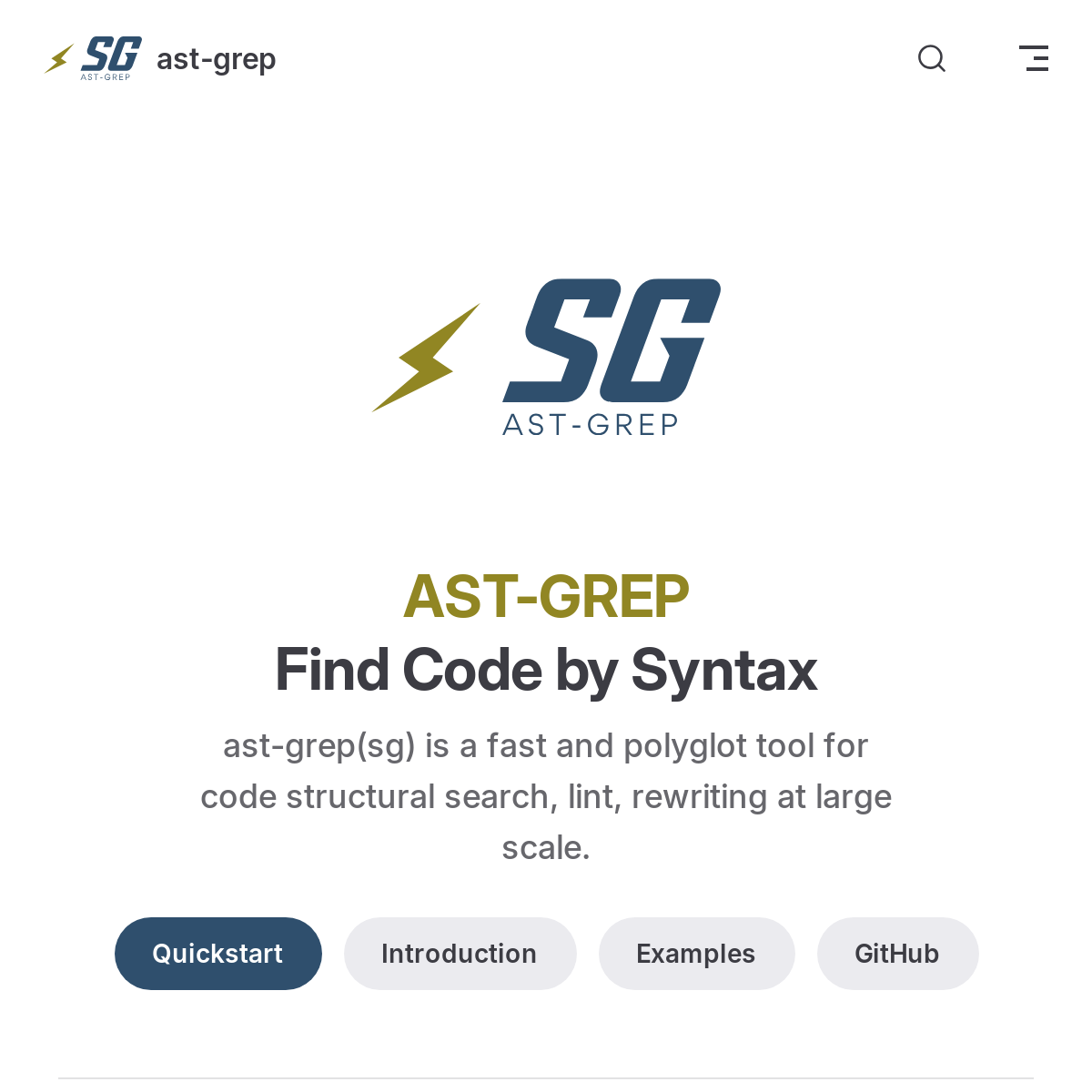 ast-grep | 基于语法树的搜索工具