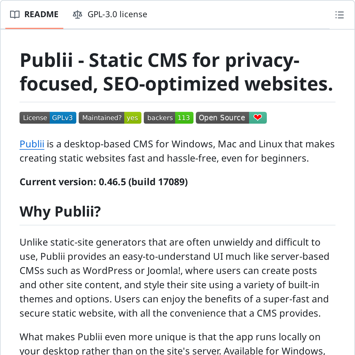 Publii | 桌面端的 CMS 工具