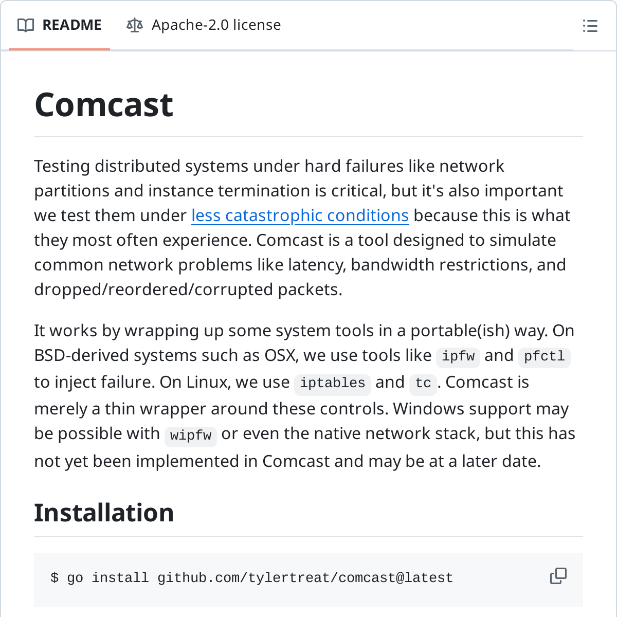 Comcast | 模拟弱⽹环境